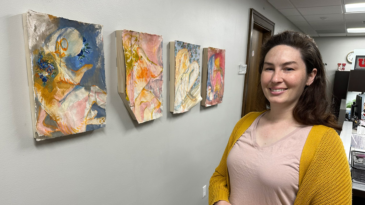 Graduate student art on display in Provost’s office – @theU